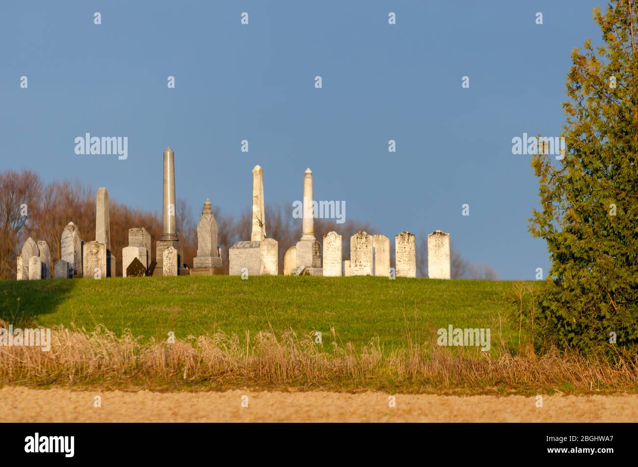 Dramatic end of day scenes from Brown Cemetery set 1848 in Middlesex ...