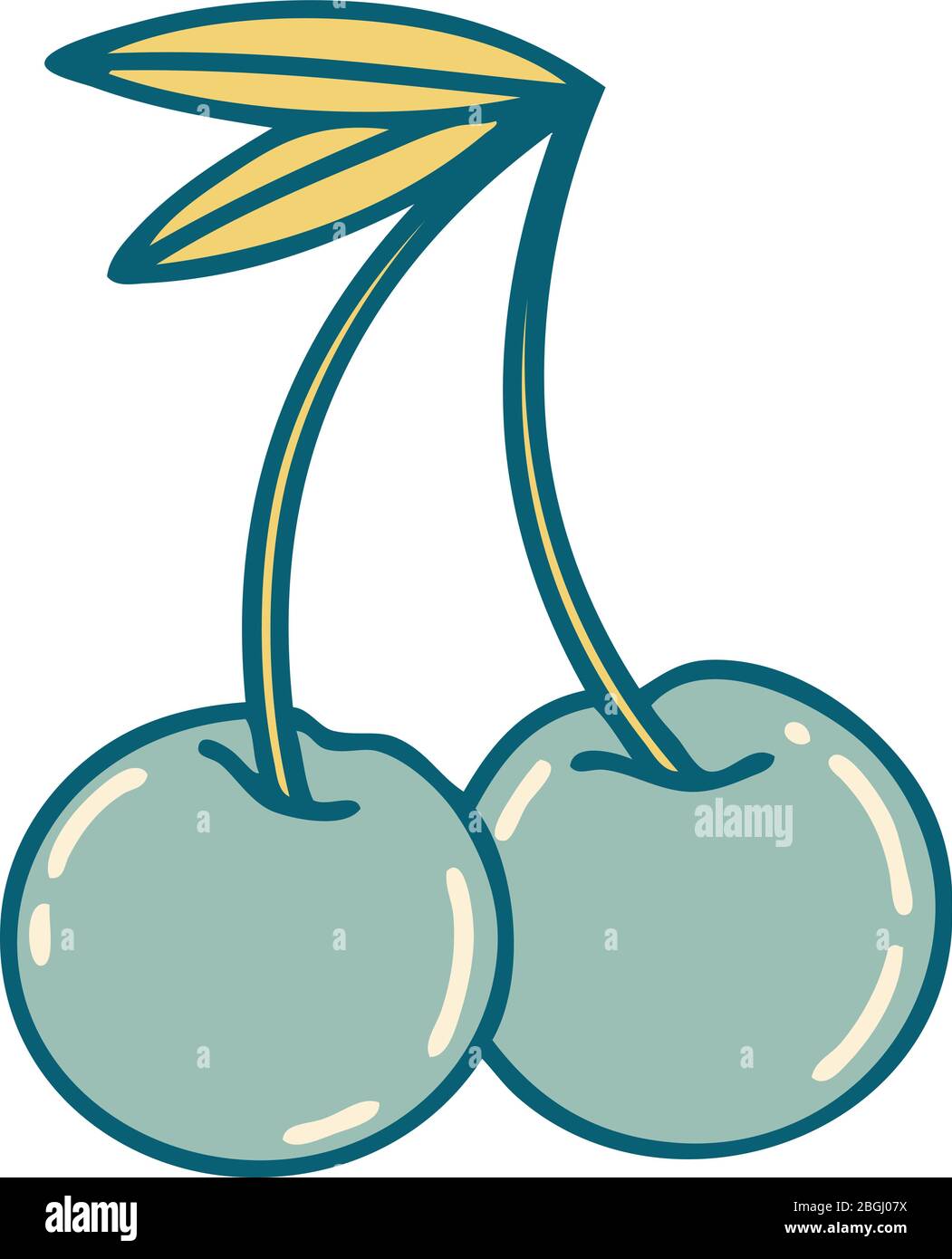 Cherries fruit icon image Stock Vector Images - Alamy