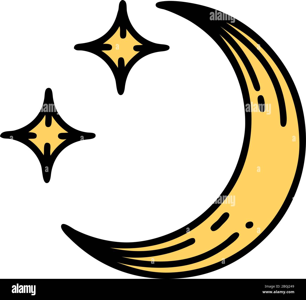 tattoo in traditional style of a moon and stars Stock Vector Image ...