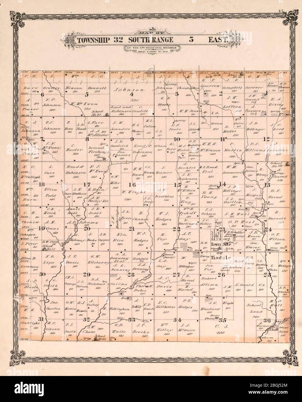 Historical atlas of Cowley County, Kansas Stock Photo - Alamy