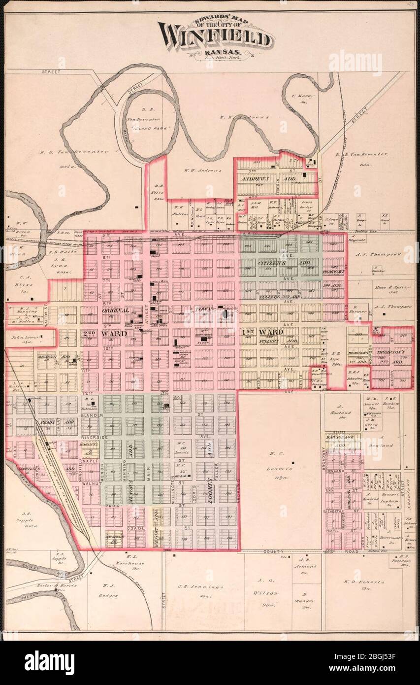 Historical atlas of Cowley County, Kansas Stock Photo - Alamy