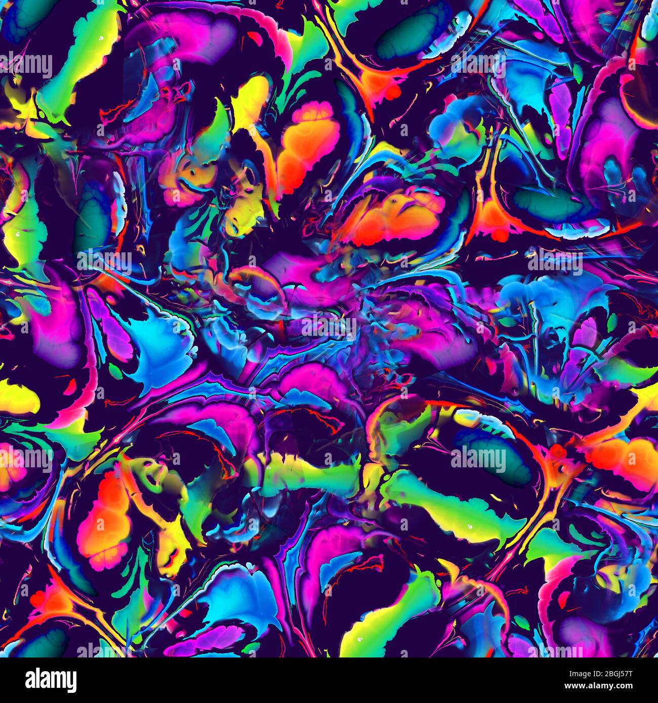 Vivid vibrant blob shapes glitch seamless pattern Stock Photo - Alamy