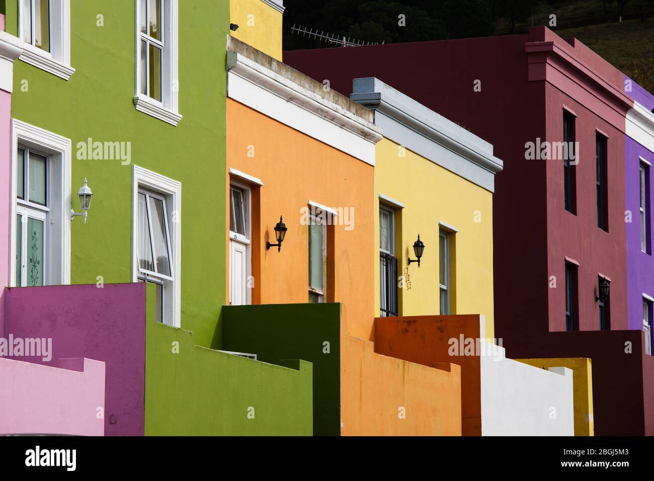 Colourful Houses in the Bo-Kaap area, Cape town, South Africa Stock ...