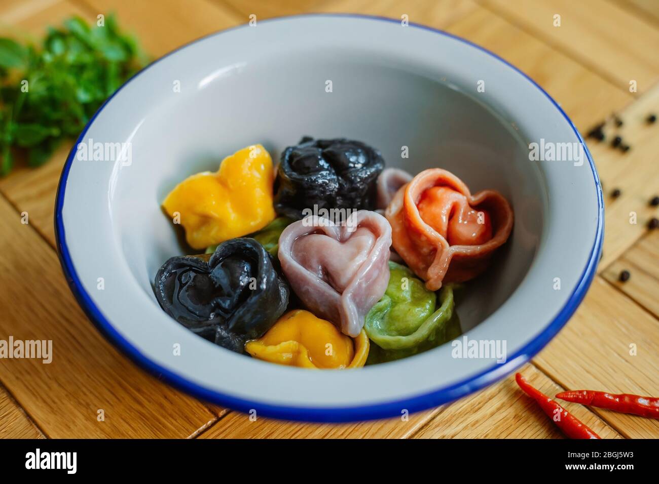 Colorful dumplings are a traditional delicacy in the east Stock Photo ...