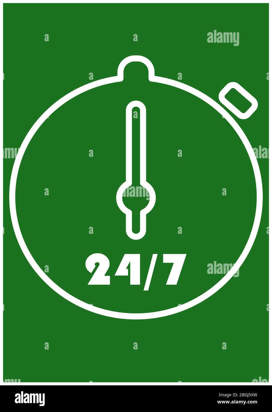 Pointer working hours 24 hours a day. 24 hour work. Place for text ...