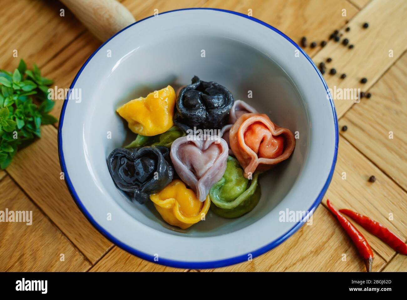 Colorful dumplings are a traditional delicacy in the east Stock Photo ...