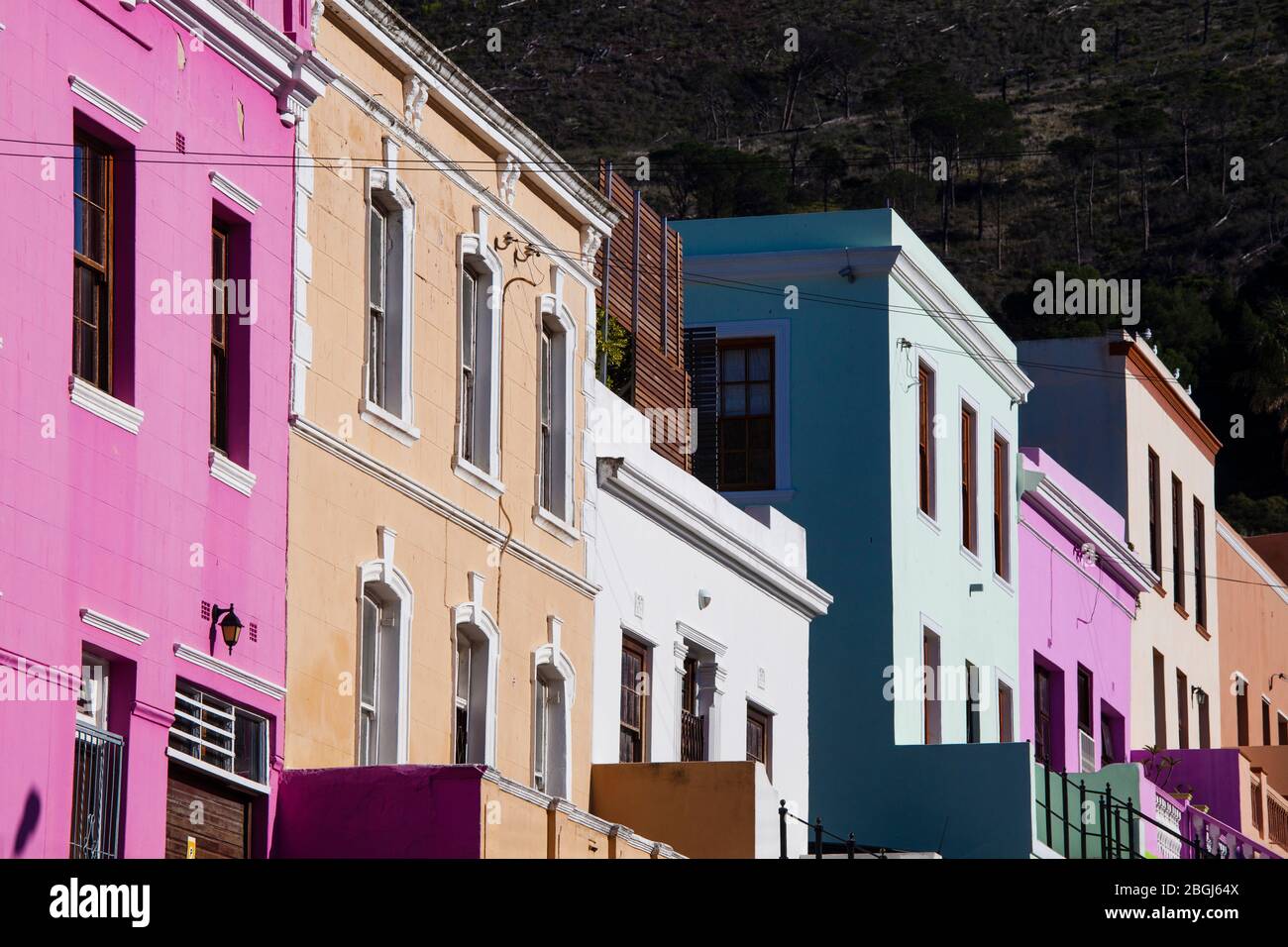 Colourful Houses in the Bo-Kaap area, Cape town, South Africa Stock ...