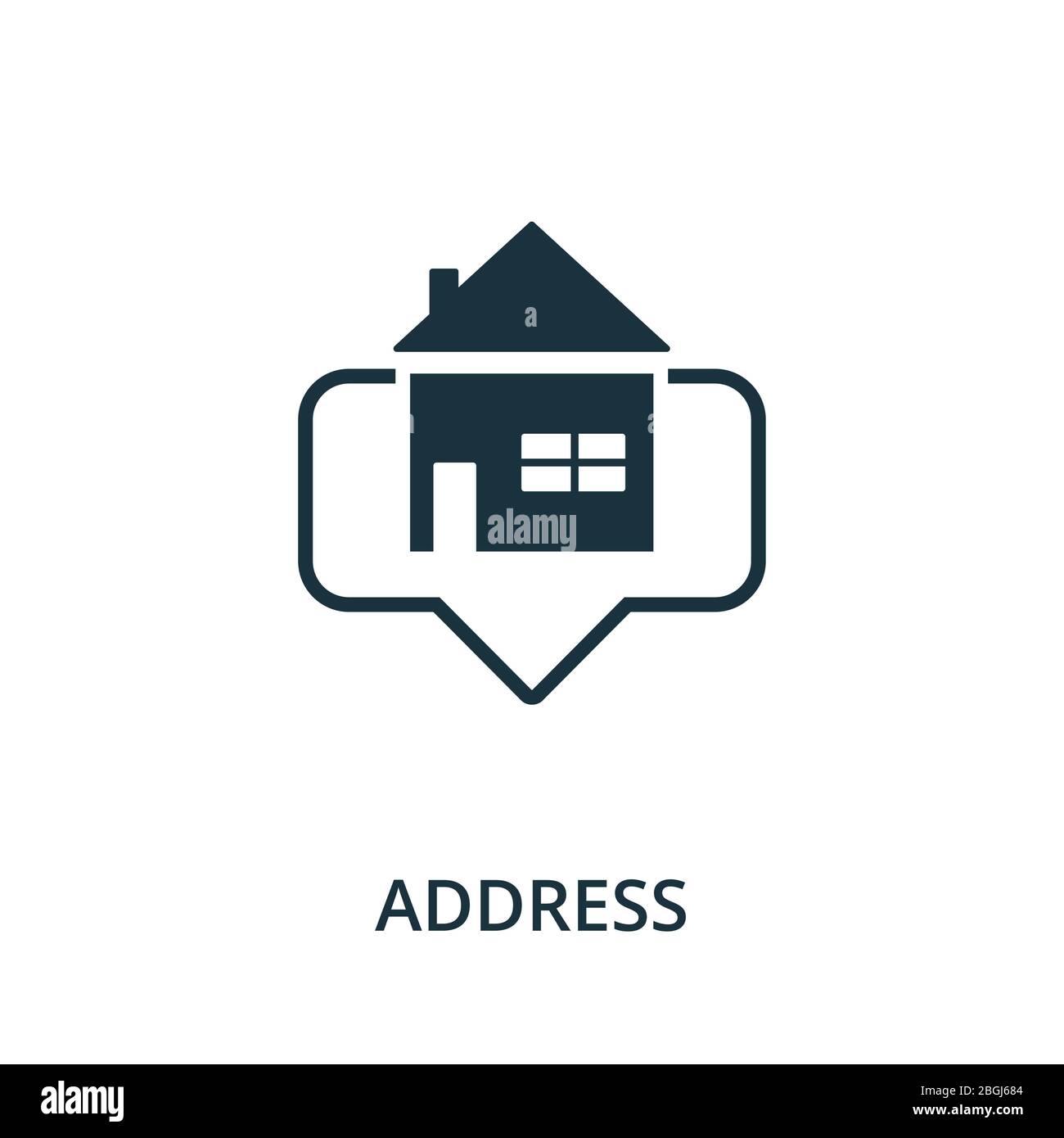Address icon. Simple element from navigation collection. Filled Address ...