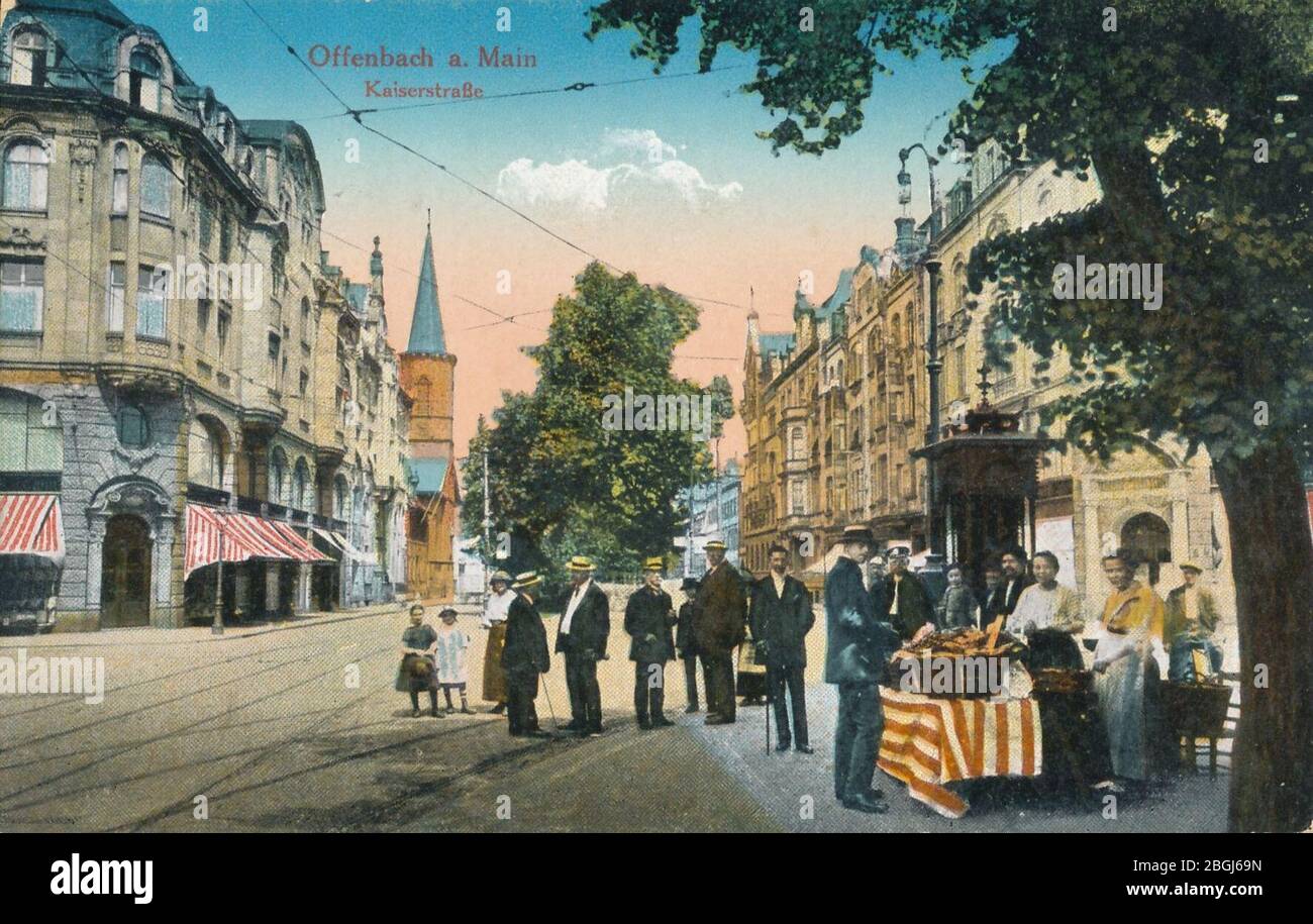 Historische Postkarte Kaiserstrasse Offenbach am Main I Stock Photo - Alamy