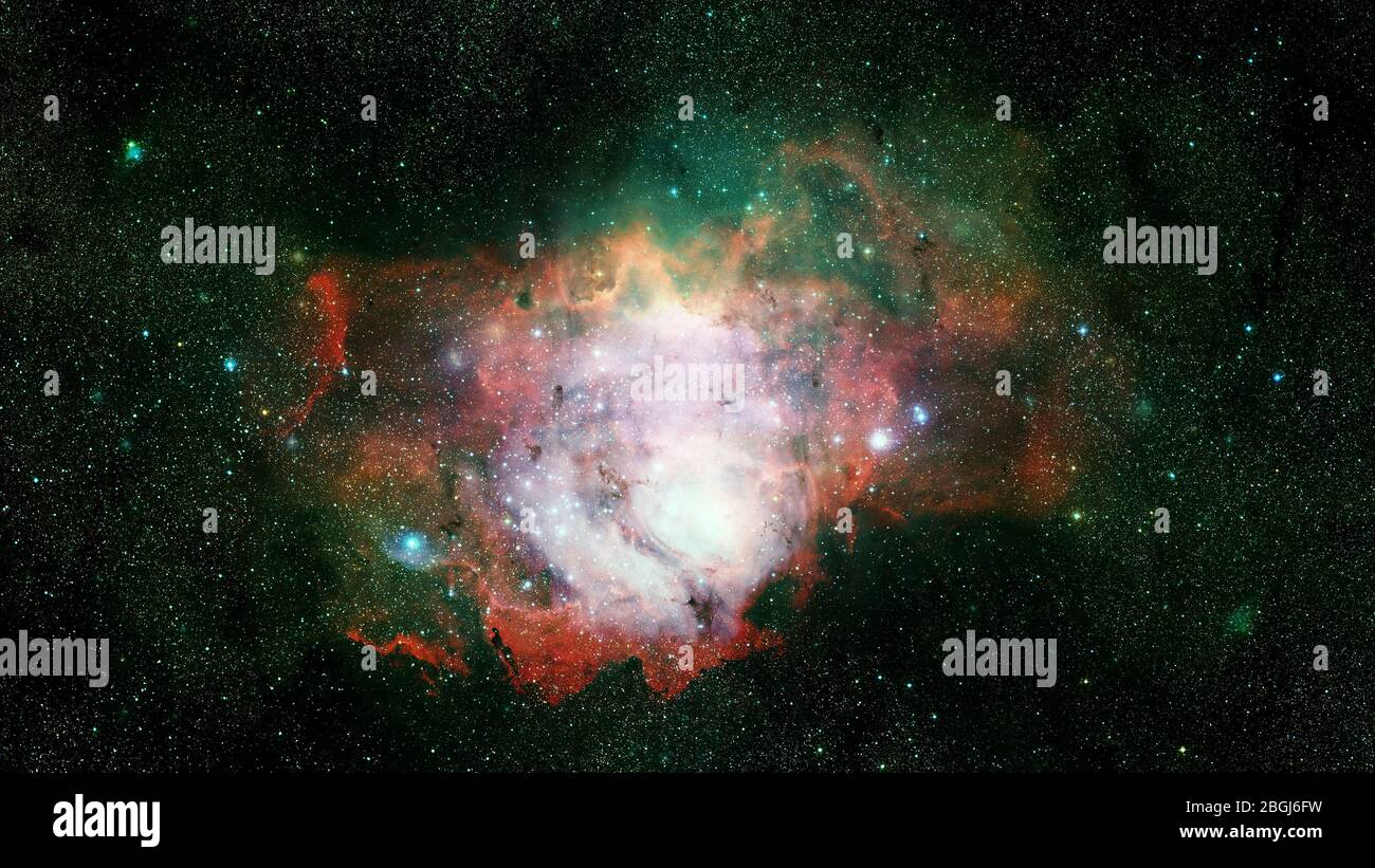 Deep space art. Nebulas, galaxies and stars in beautiful composition ...