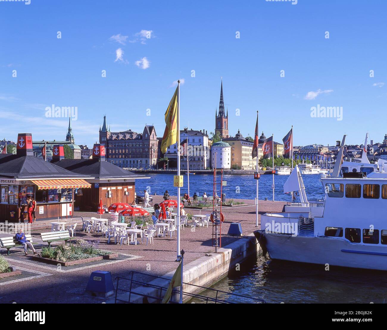 View across harbour to Gamla Stan (Old Town), Stadsholmen, Stockholm ...