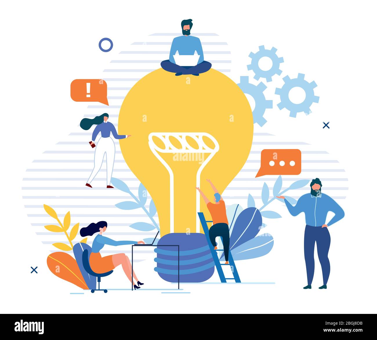 Communication, Discussion, Speaking to Get Ideas. Office People Team ...