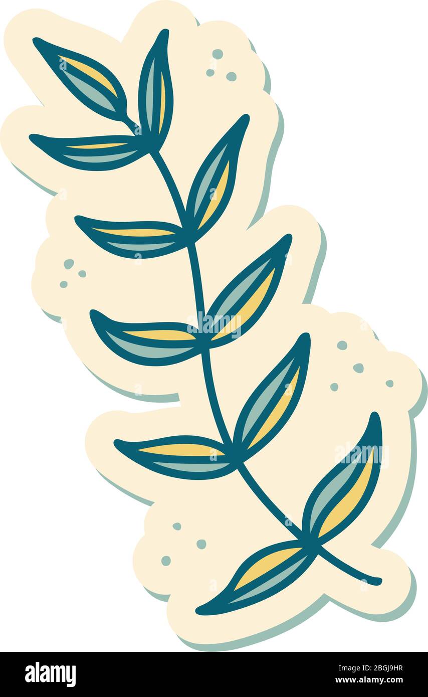 sticker of tattoo in traditional style of a laurel Stock Vector Image ...