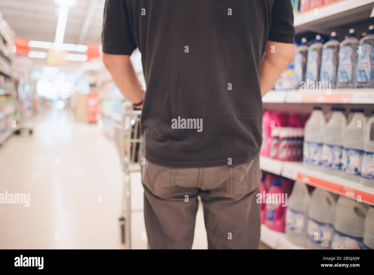 Shopping in supermarket in quarantine Stock Photo - Alamy