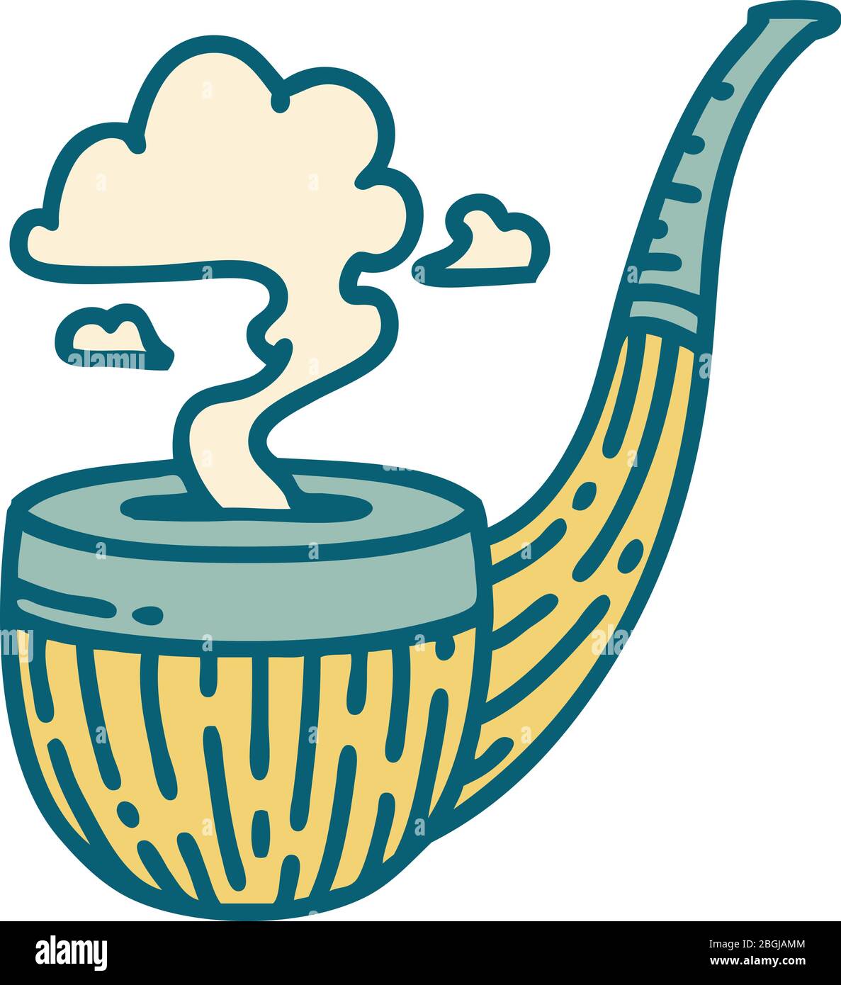 iconic tattoo style image of a smokers pipe Stock Vector Image & Art ...