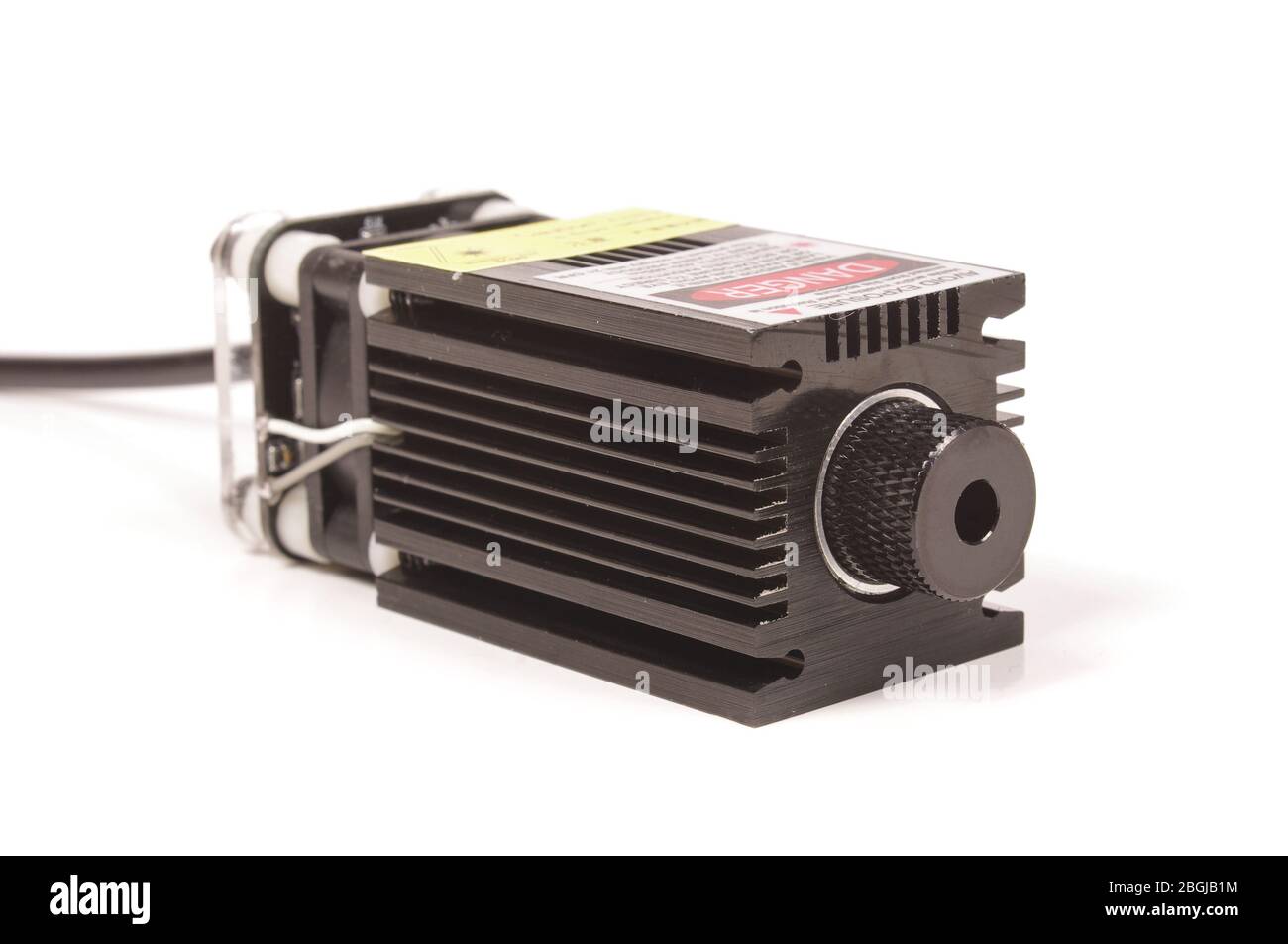 High power ultraviolet laser with heatsink isolated on the white ...