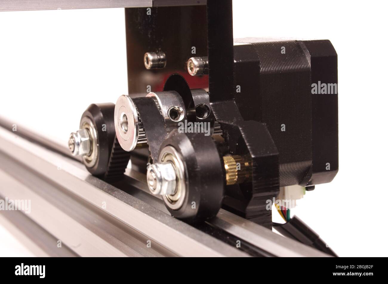 Close up of mechanical part of CNC laser engraver machine Stock Photo ...