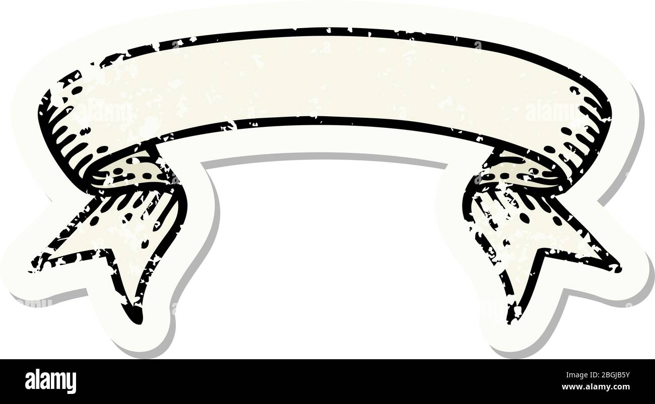 distressed sticker tattoo in traditional style of a banner Stock Vector ...