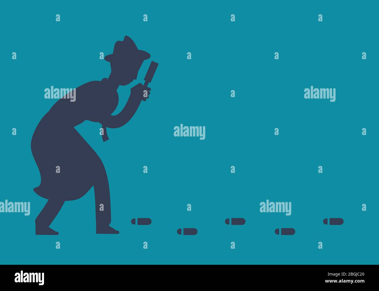 Detective Magnifying Glass Footprint