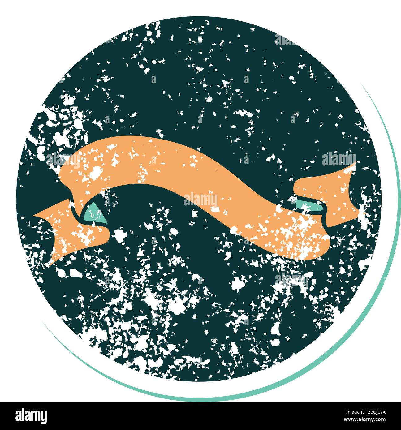 iconic distressed sticker tattoo style image of a banner Stock Vector ...
