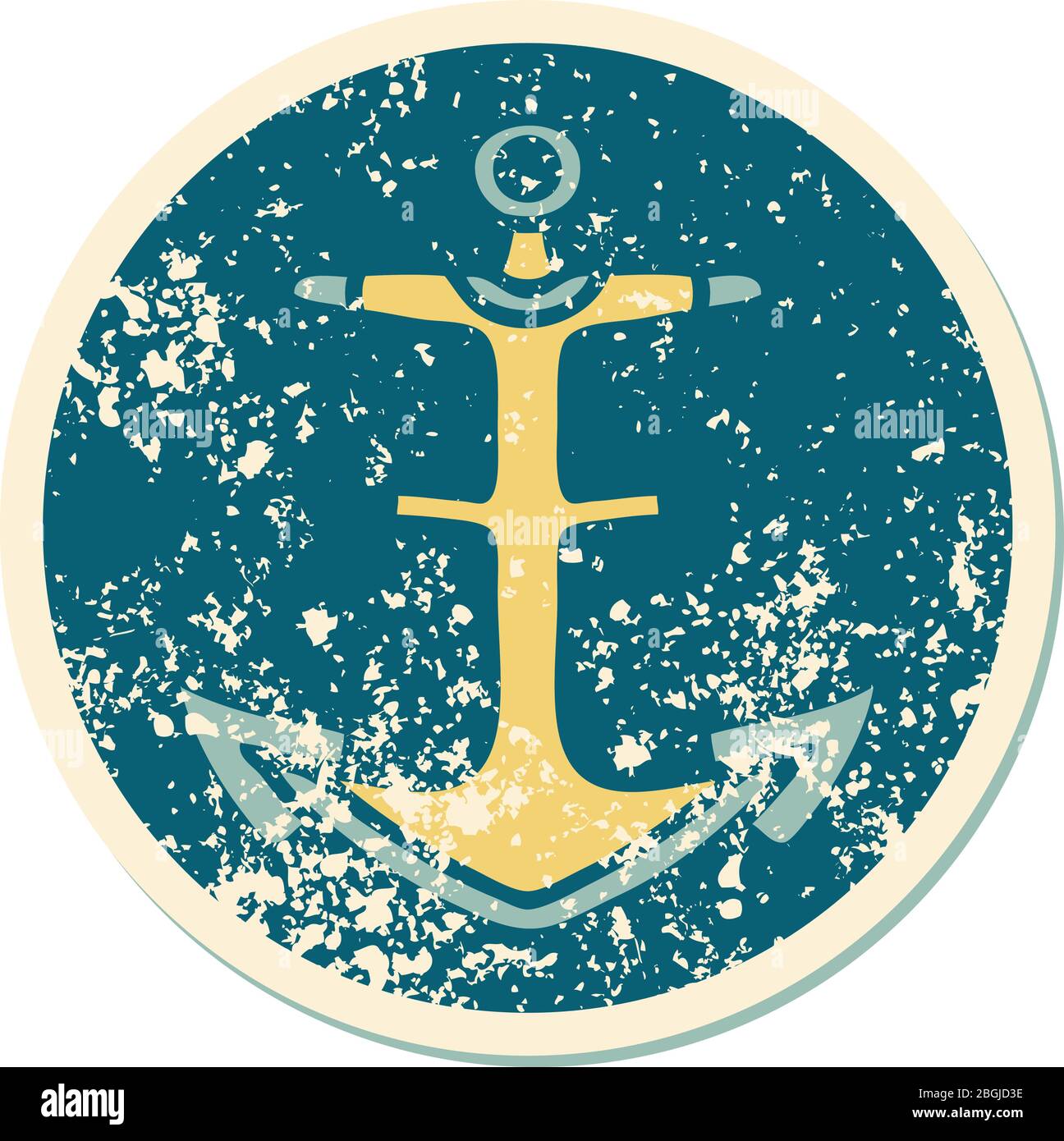 iconic distressed sticker tattoo style image of an anchor Stock Vector ...