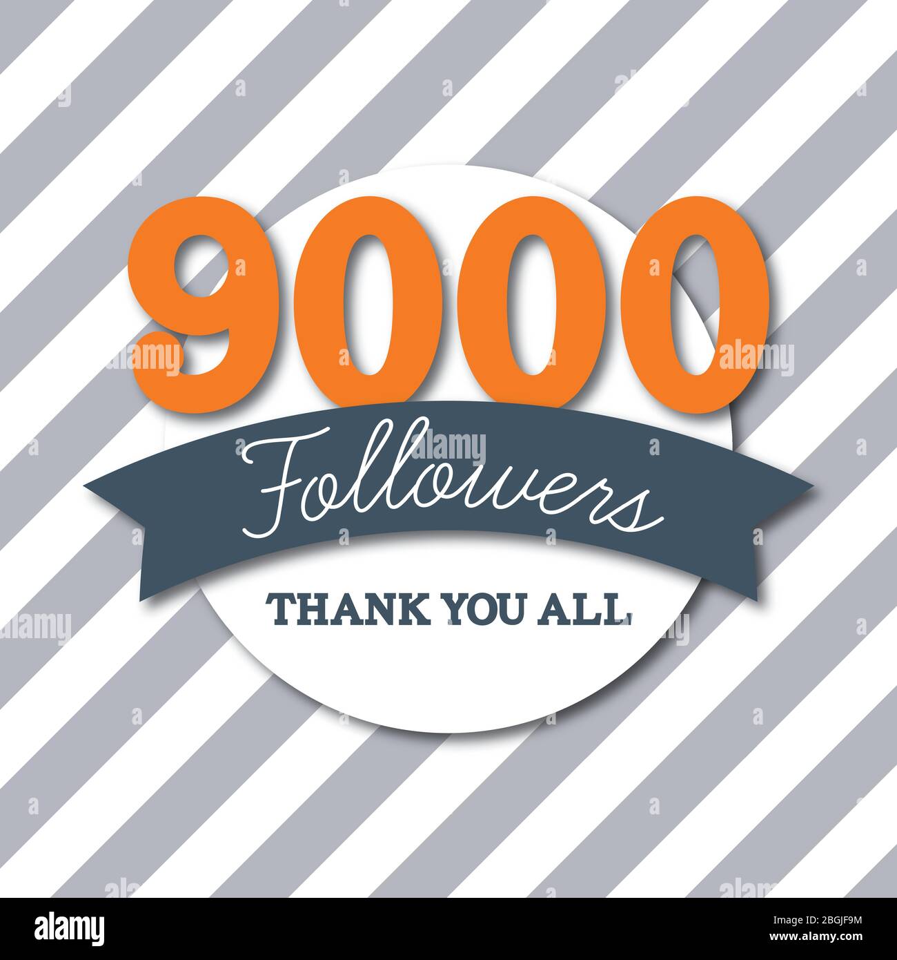 9000 followers. Thank you all. Social media subscribers banner Stock ...