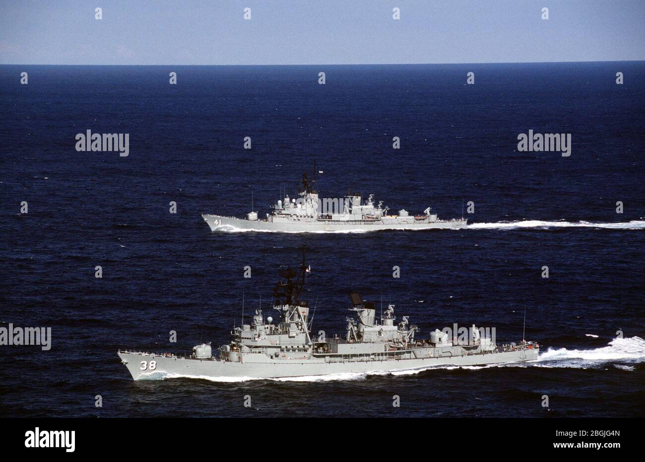 HMAS Perth (D38) and HMAS Brisbane (D41 Stock Photo - Alamy