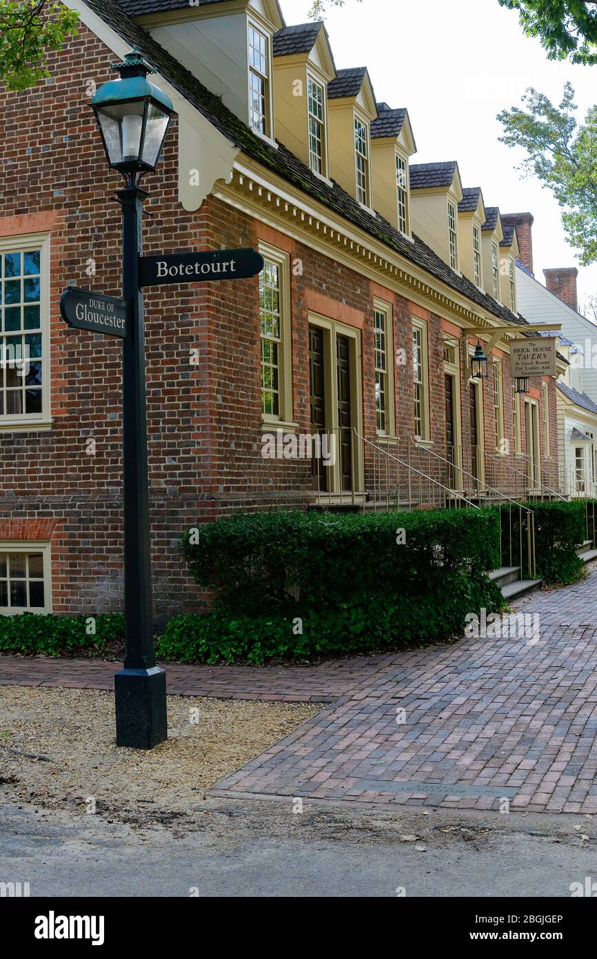 Colonial Williamsburg Brick House Tavern Stock Photo - Alamy