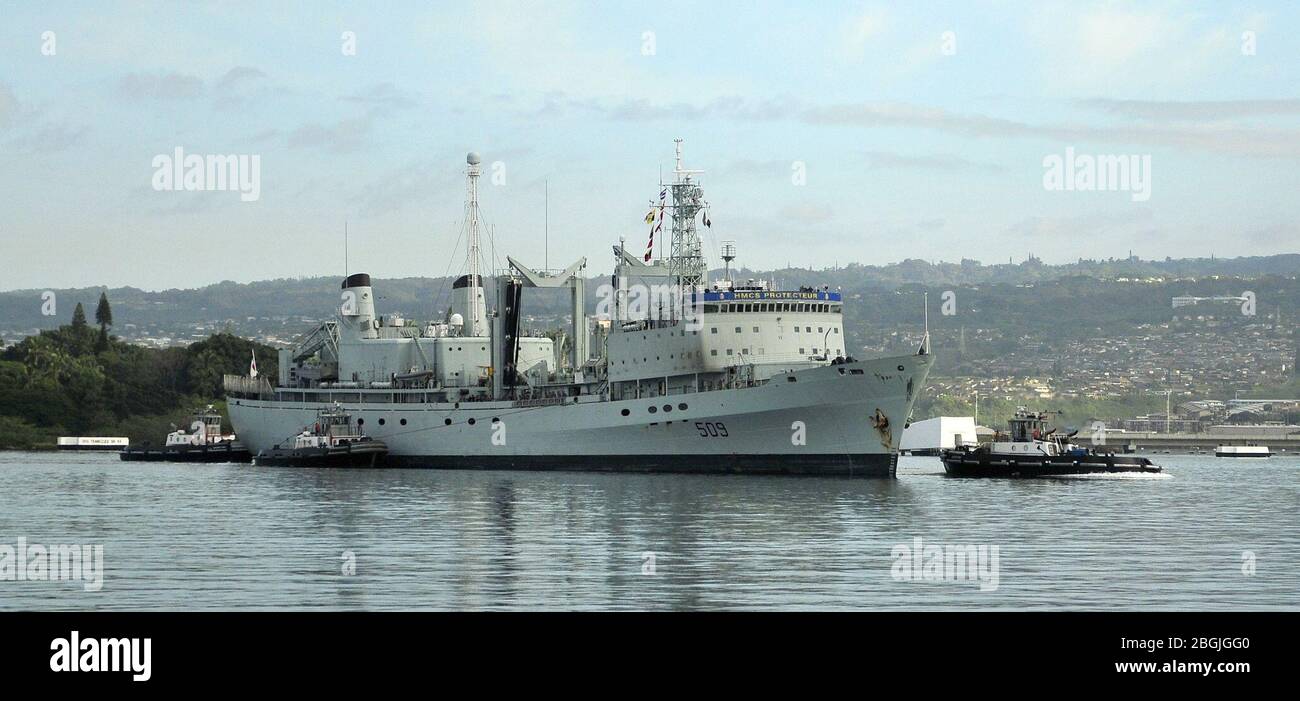 HMCS Protecteur arrives at Joint Base Pearl Harbor-Hickam 140306 Stock ...