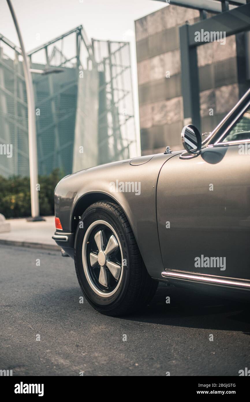 Bronze color vintage sedan car,front parts Stock Photo - Alamy