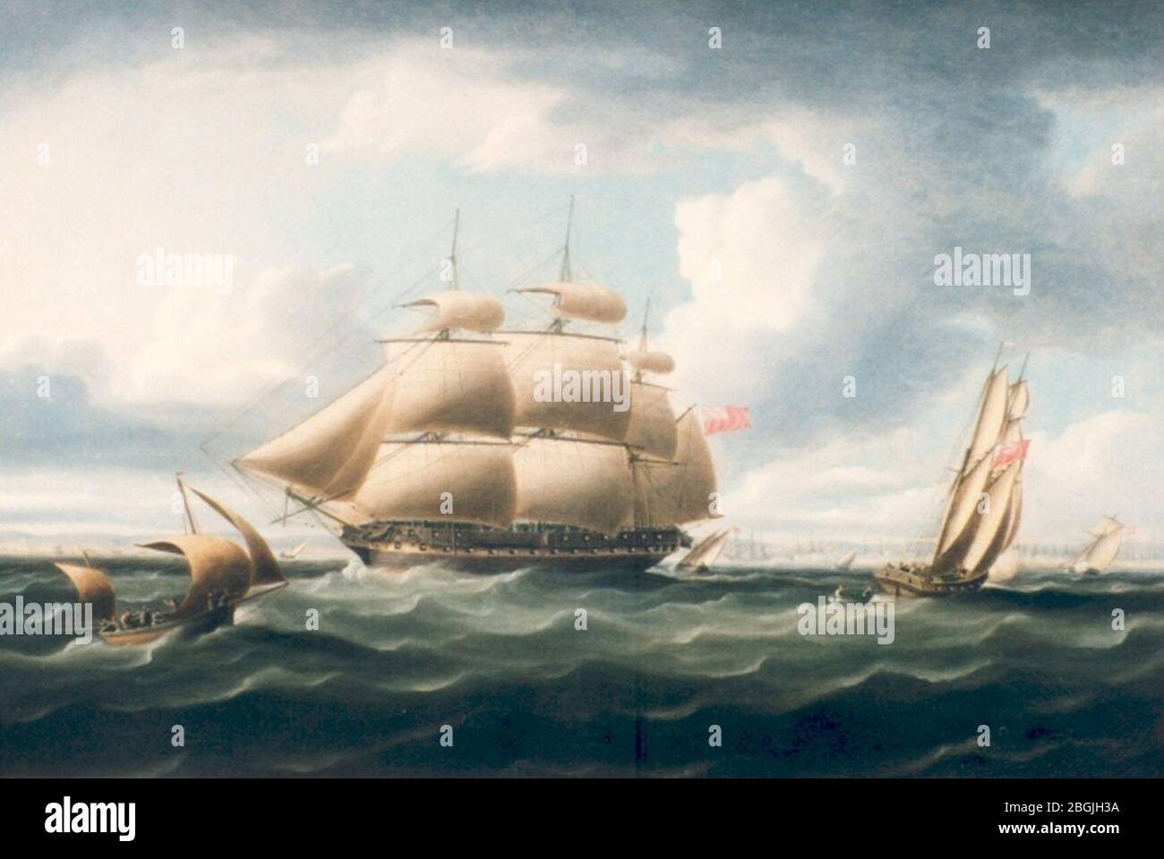 HMS Amphitrite Blockading Cadiz by Thomas Buttersworth Stock Photo - Alamy