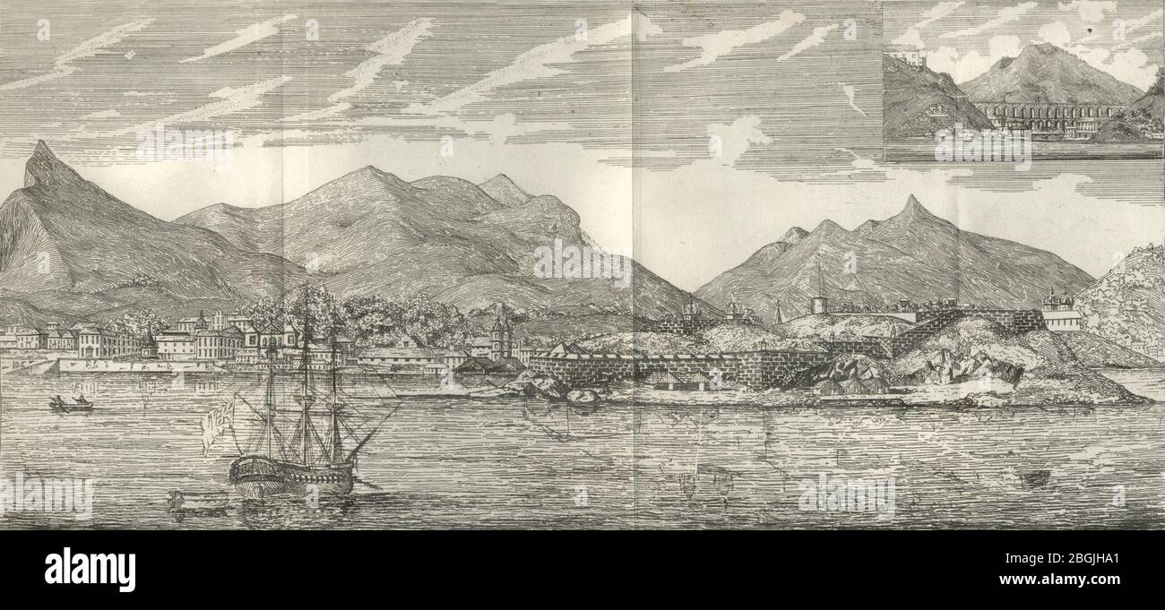 HMS Briton off Rio de Janeiro, March 1814 - full scene Stock Photo - Alamy