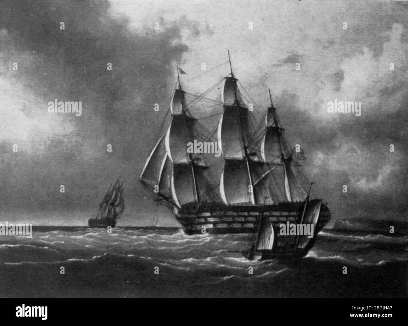 HMS Blenheim c. 1825 Stock Photo - Alamy