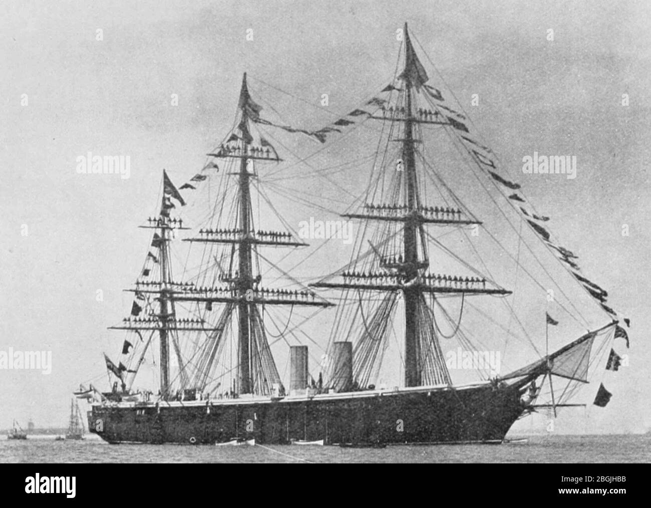 HMS Black Prince(1861) Masts Manned Stock Photo - Alamy