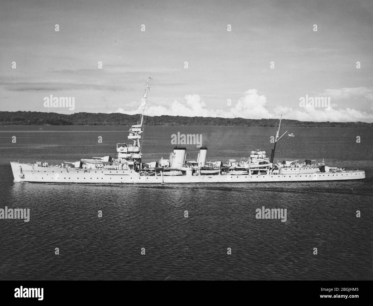 HMS Despatch (D30) underway off the Panama canal zone on 31 October ...