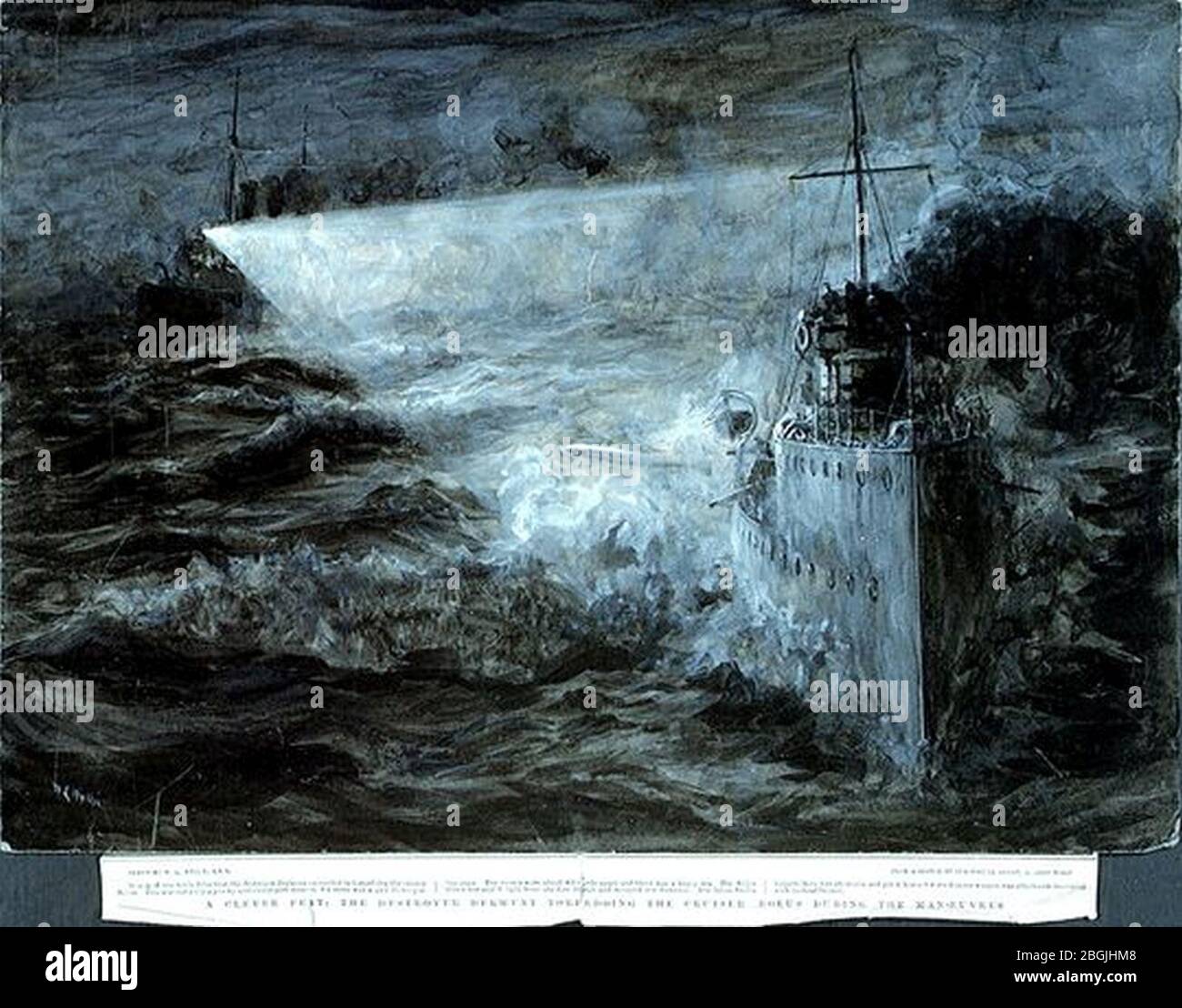 HMS Derwent (1903) at torpedo practice Stock Photo - Alamy