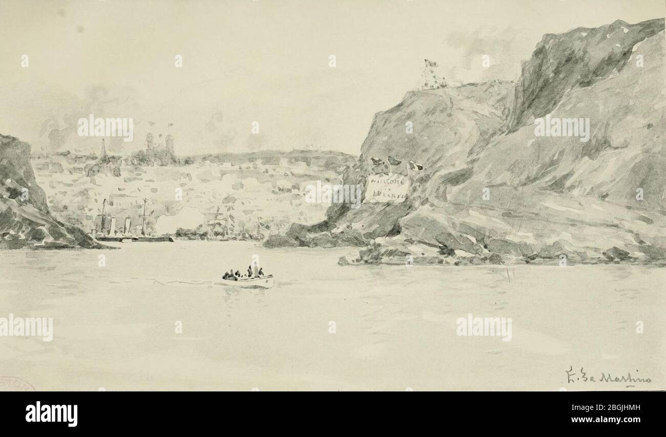 HMS Crescent (ship, 1892) at St John's Newfoundland - Royal visit 1901 ...