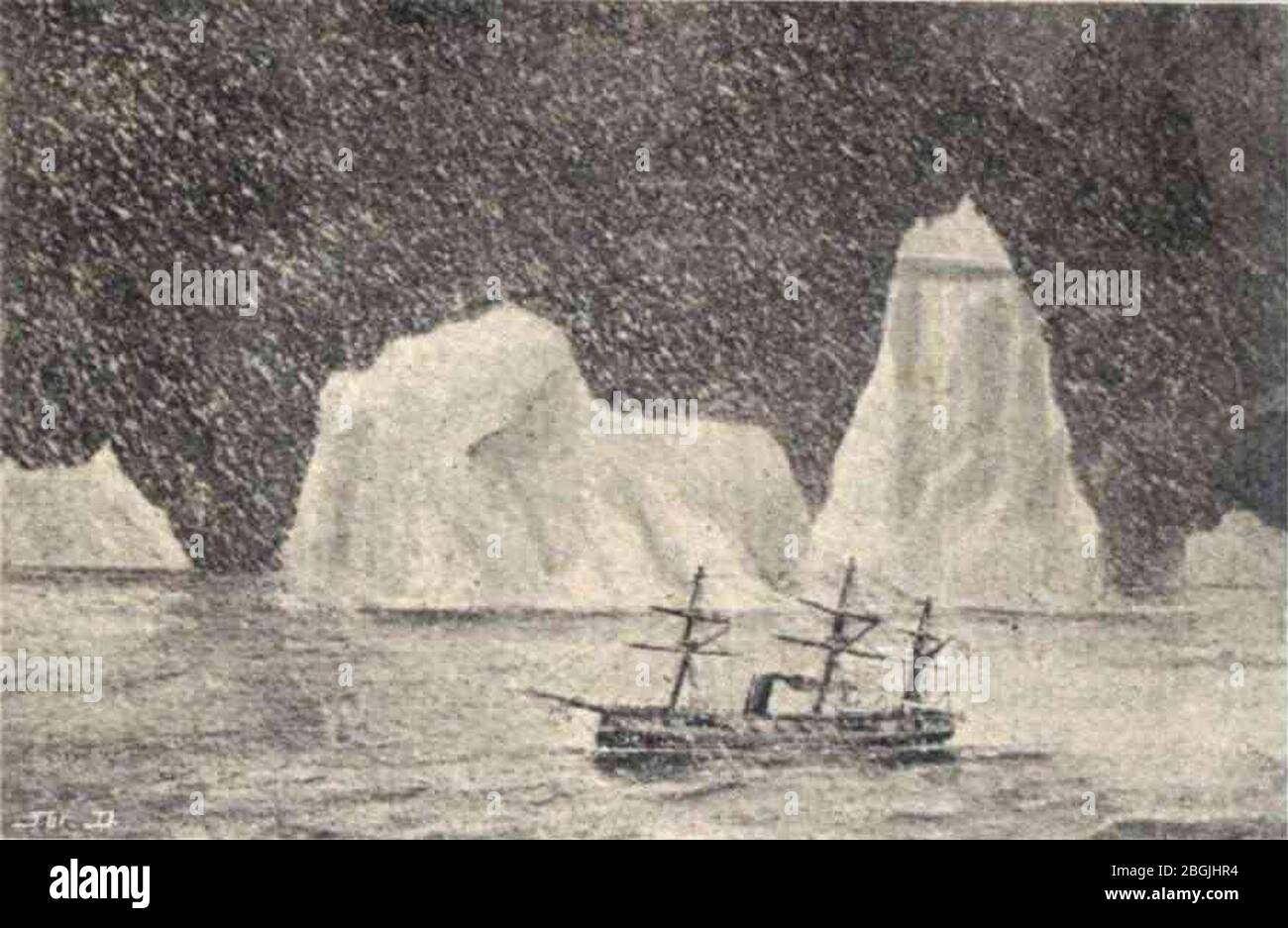 HMS Druid in Bonavista Bay Stock Photo - Alamy