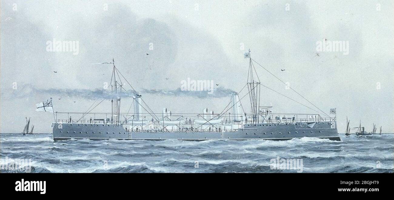 HMS Dryad Floated at Chatham 25th November 1893. By Miss Cecil Heneage ...