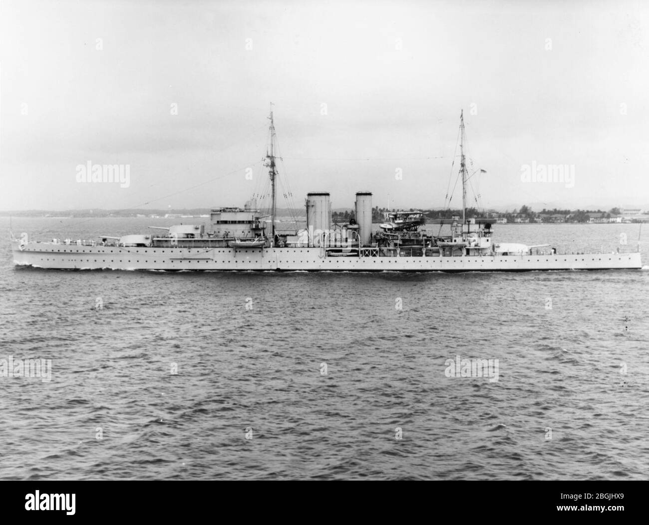 HMS Exeter (68) off Coco Solo c1939 Stock Photo - Alamy