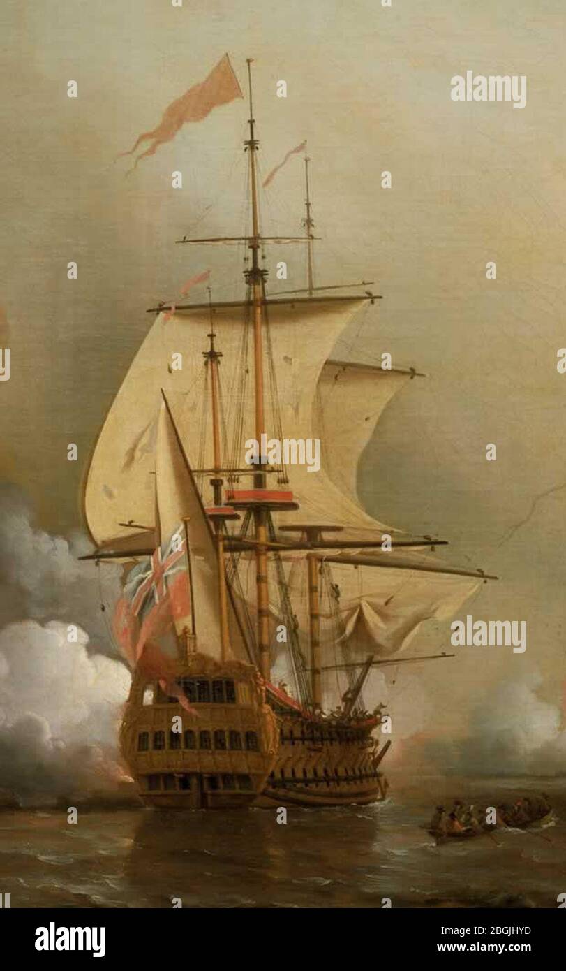 HMS Expedition (ship, 1679) during Wager's Action off Cartagena, 28 May ...