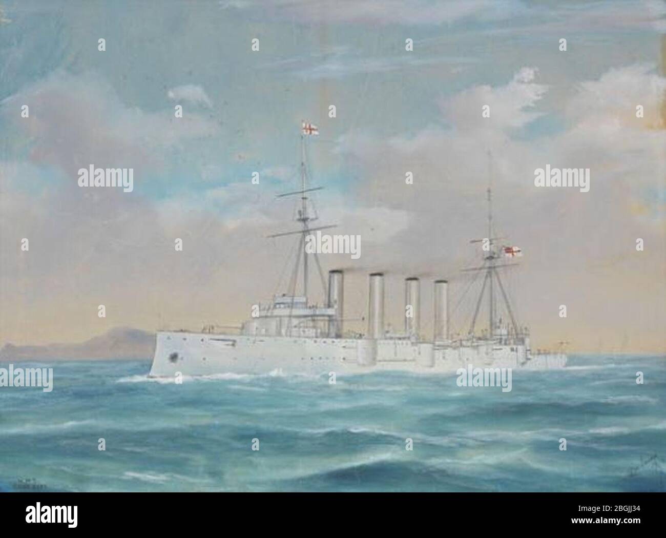 HMS Good Hope in the Bay of Naples 1907 Stock Photo - Alamy