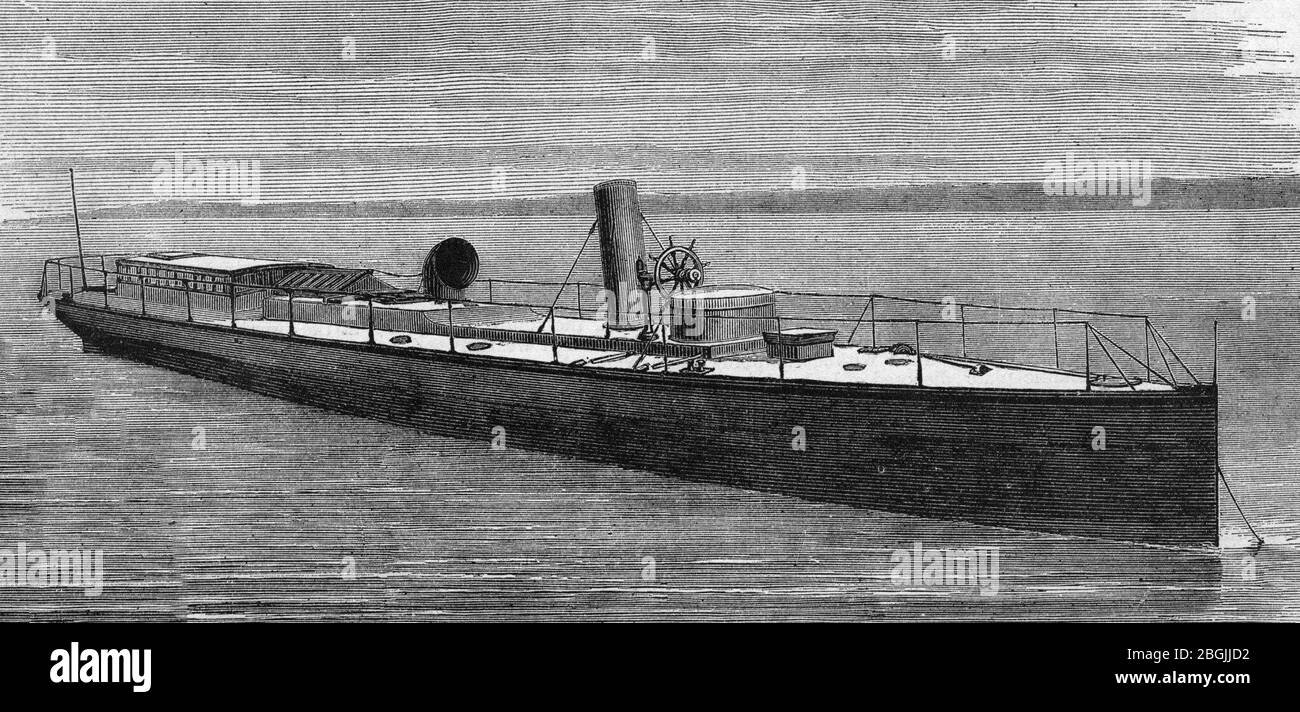 HMS Lightning - Torpedo Boat 1877 Stock Photo - Alamy