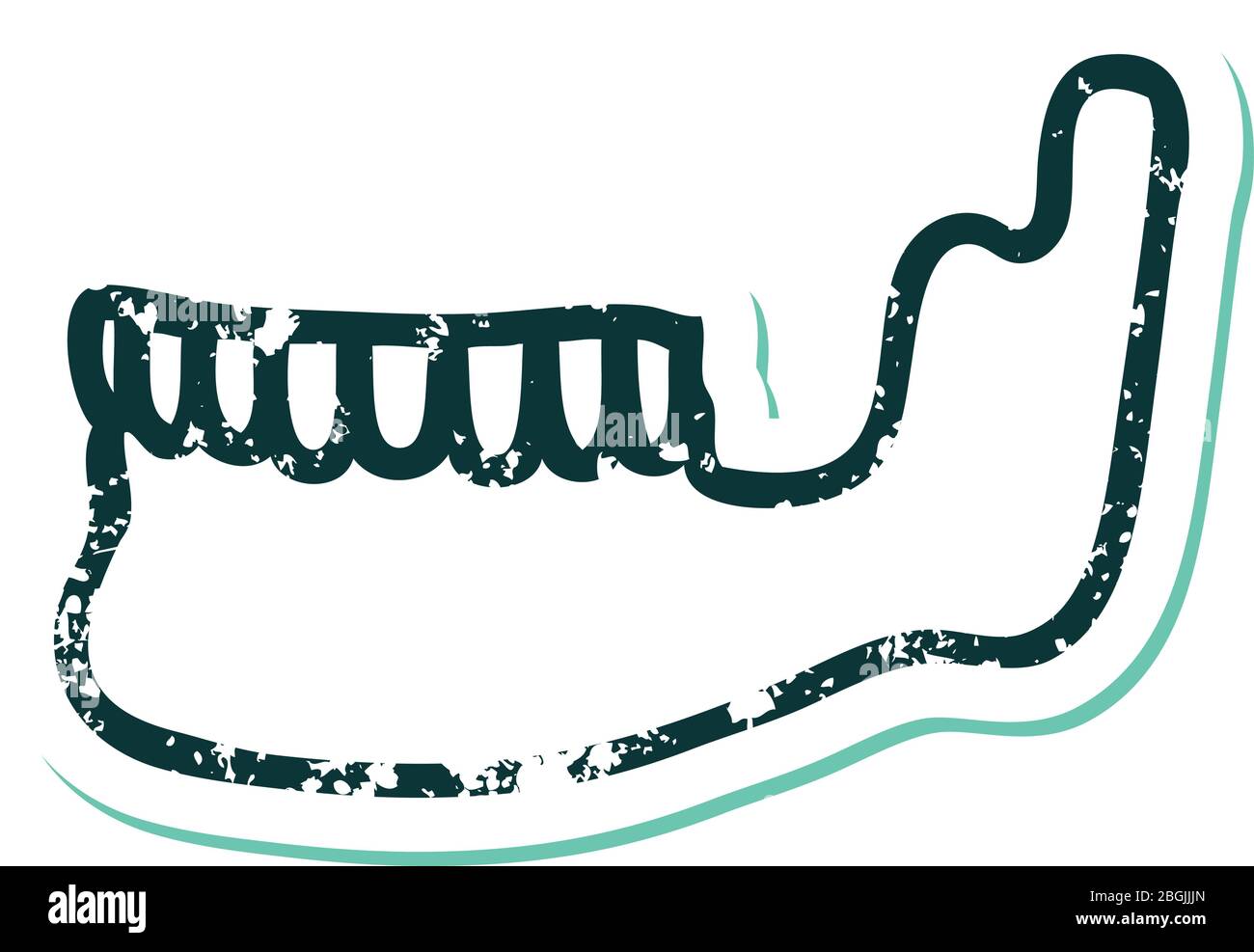 iconic distressed sticker tattoo style image of a skeleton jaw Stock ...