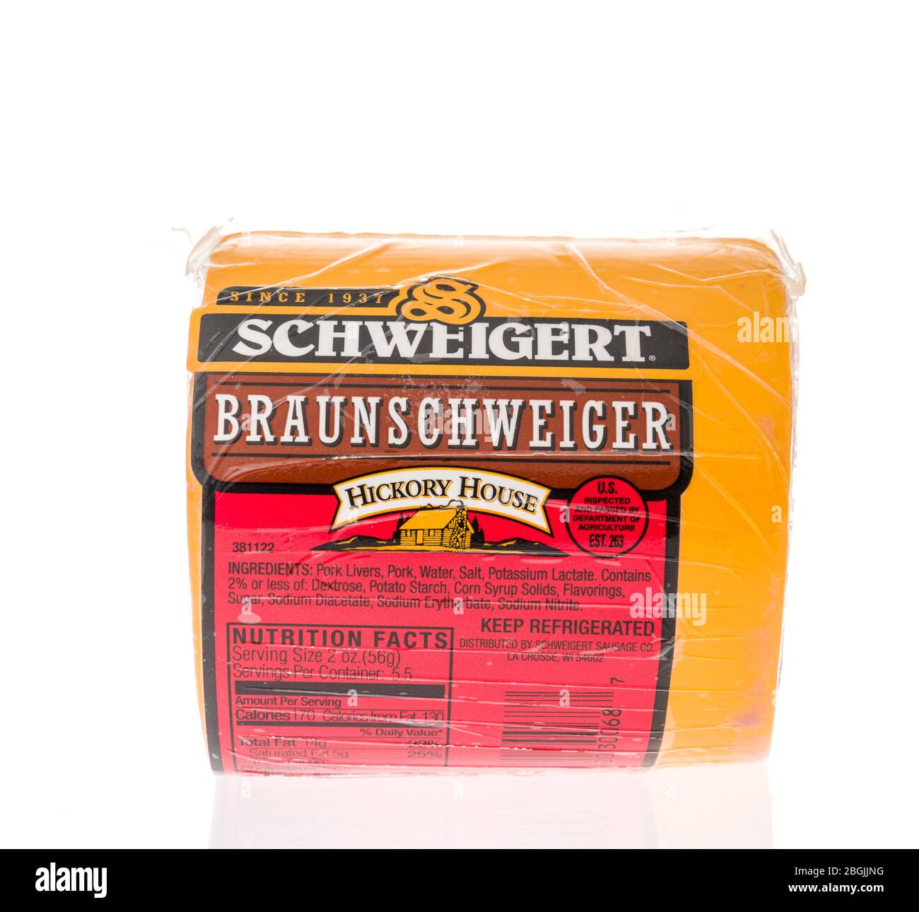 Winneconne, WI - 17 April 2020: A package of Schweigert hickory house ...