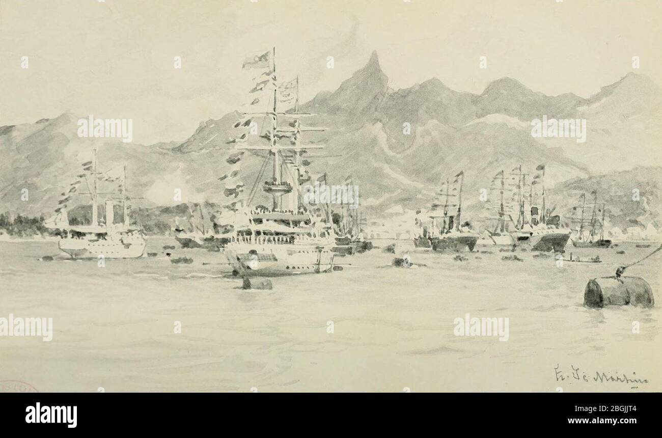 HMS Ophir at Port Saint Louis Mauritius 1901 Stock Photo - Alamy