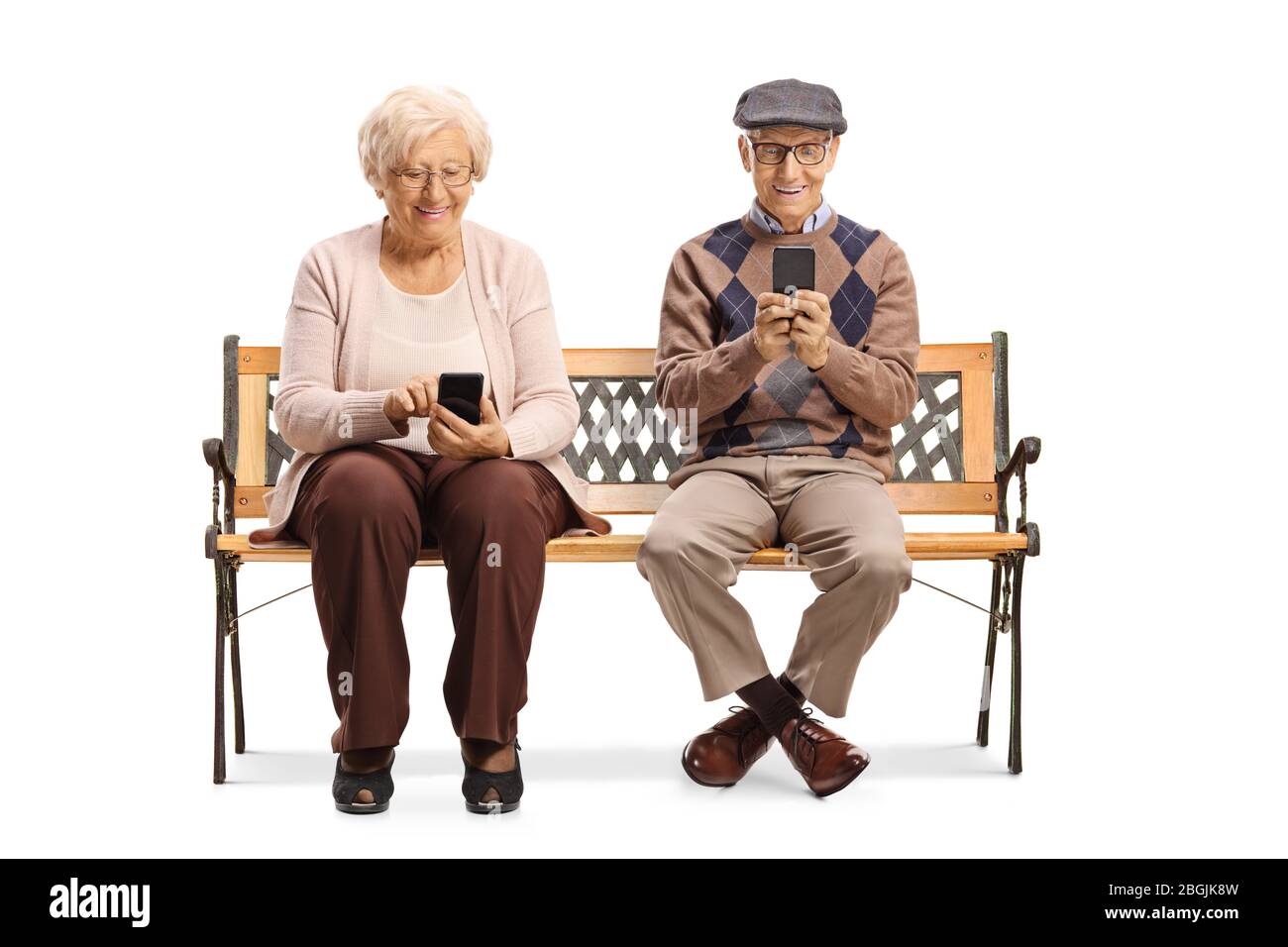 People Sitting On A Bench White Background