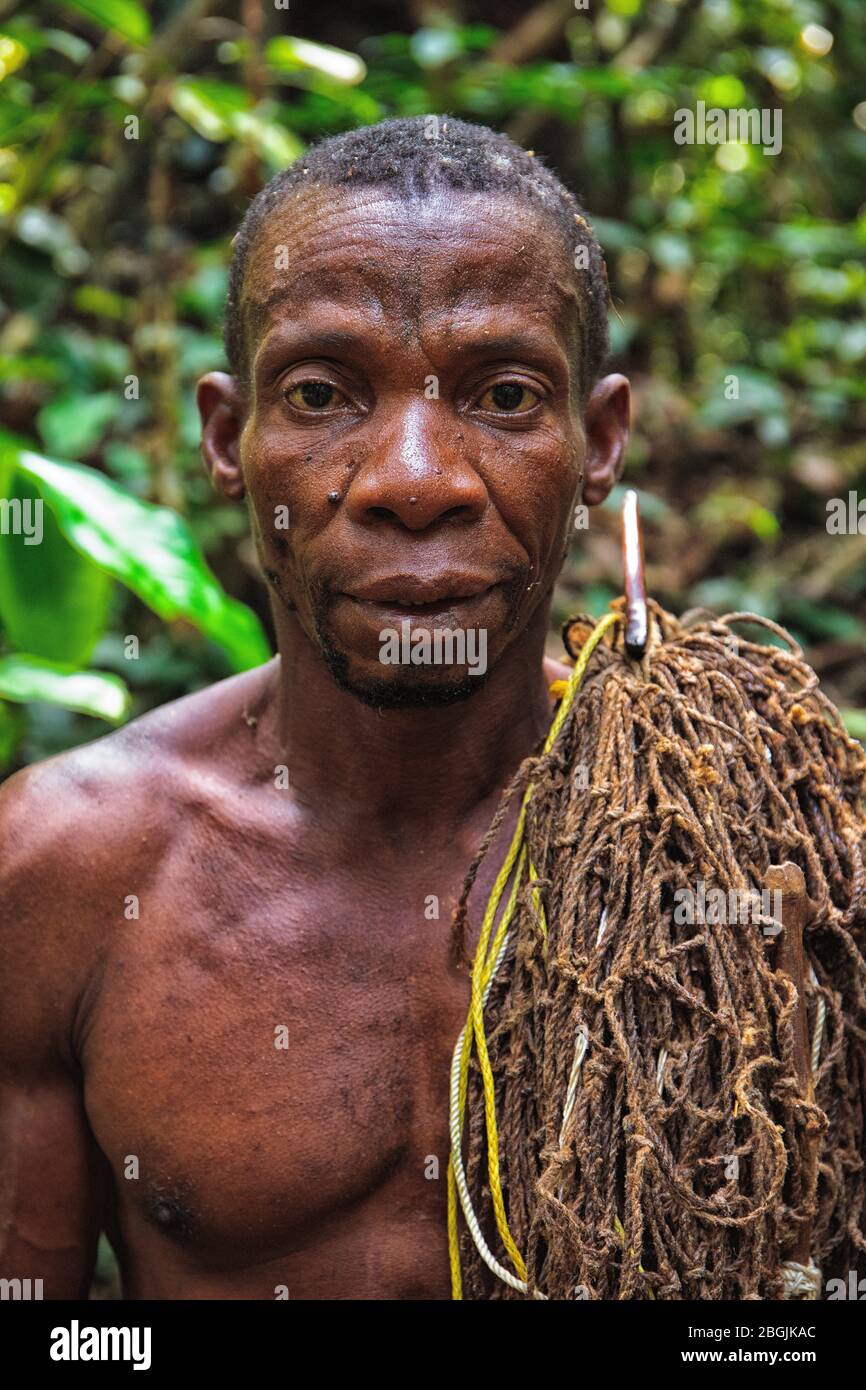 Pygmy tribe in the DZANGA-Sanha Forest Reserve, CENTRAL AFRICAN ...