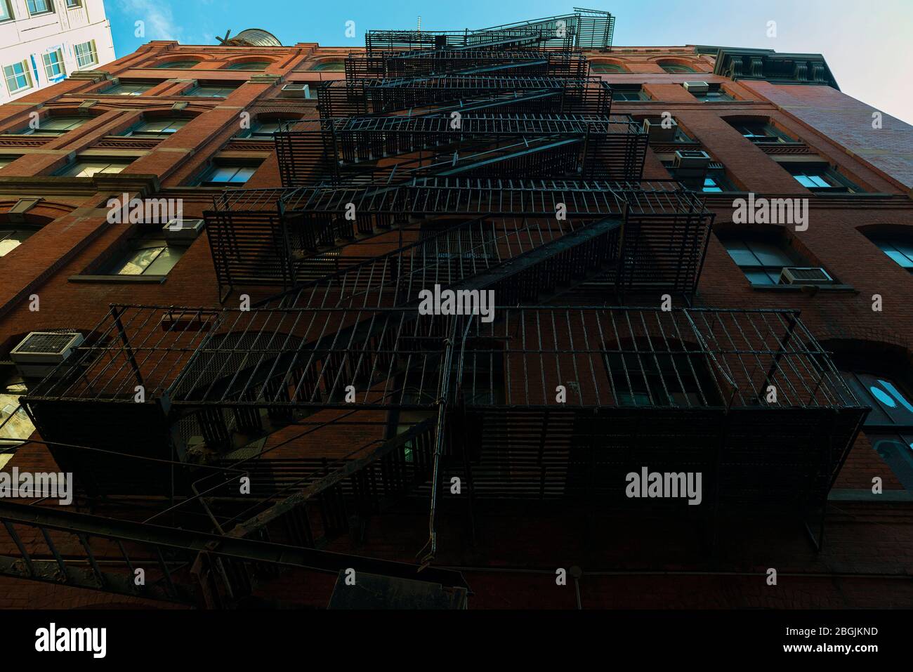 A fire escape in lower Manhattan Stock Photo - Alamy