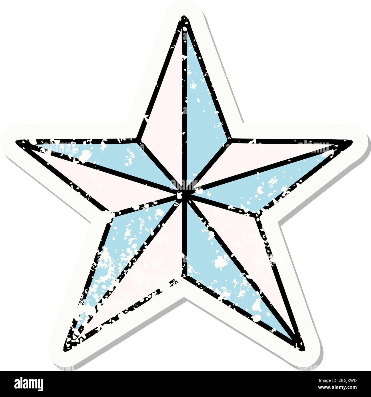 distressed sticker tattoo in traditional style of a star Stock Vector ...